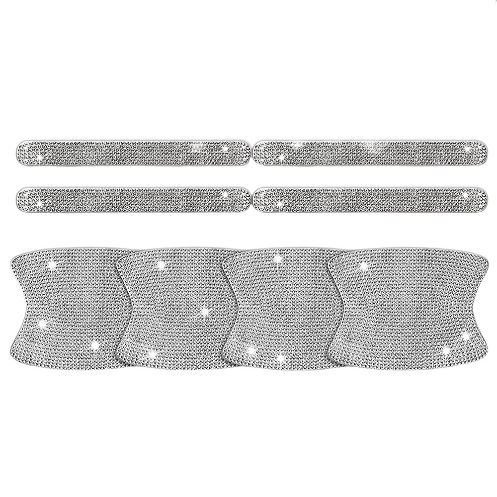 Set 8 autocolante pentru masina, Sundiguer, Strasuri, Argintiu - eMAG.ro