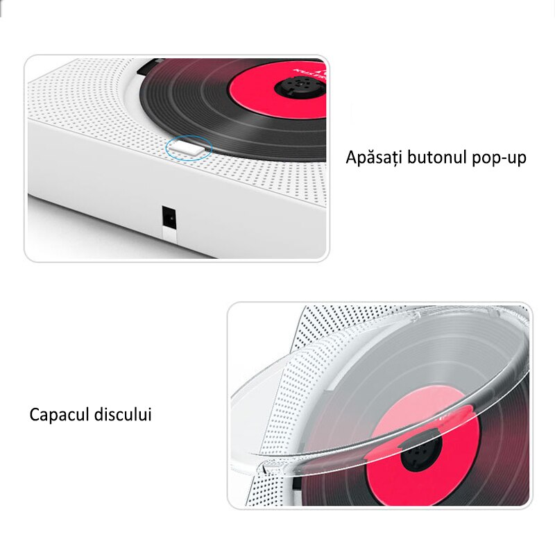 CD player, Sundiguer, Portabil, Bluetooth, Alb - eMAG.ro