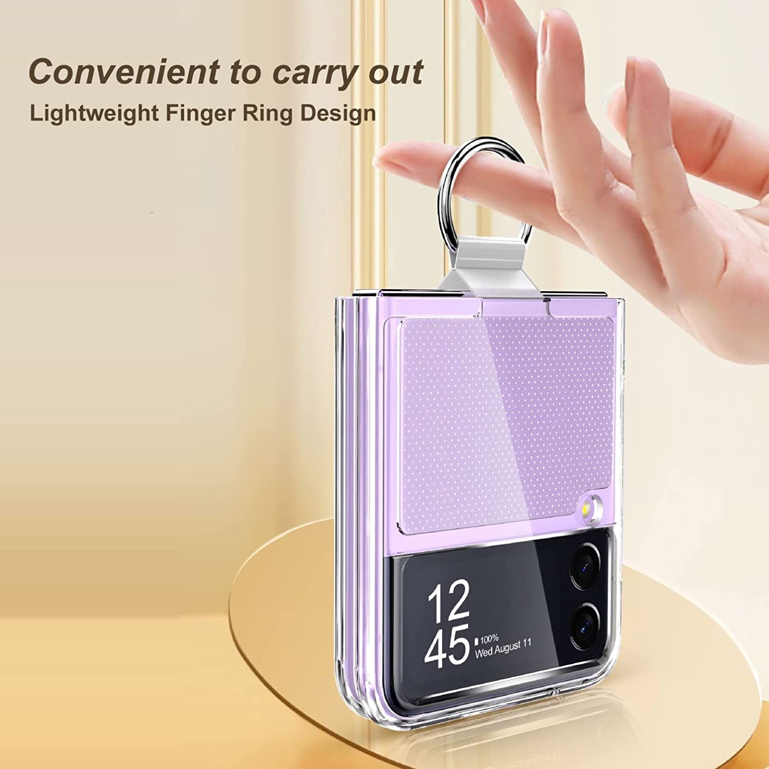 Husa de protectie Samsung Clear Slim Cover pentru Galaxy Z Flip 3 ...