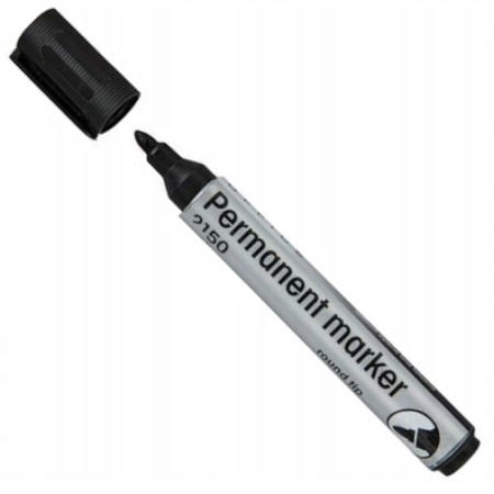 Marker permanent, Varf rotund, Negru - eMAG.ro