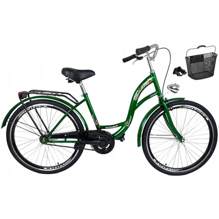 Велосипед Antonio, Кошница, За града, 17', 26', Зелен - eMAG.bg