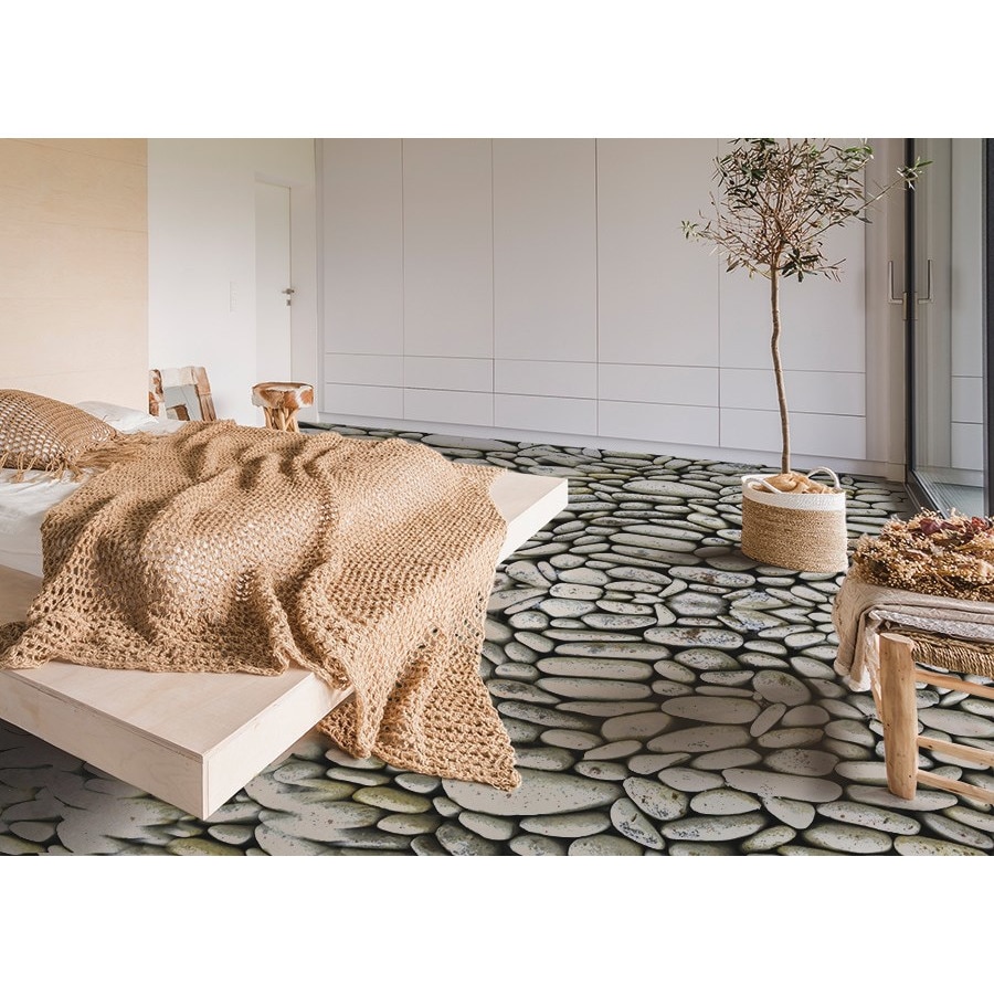 Covor de vinil, PVC, Pietricele, Gri, 120 cm x 180 cm ...