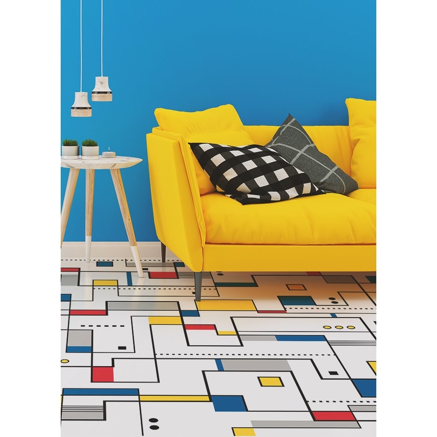 Vinyl szőnyeg, PVC, absztrakt minták, Fehér, 60 cm x 90 cm ...
