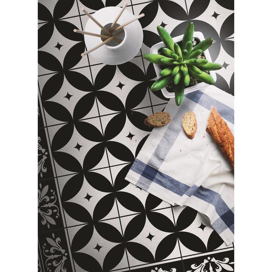 Covor de vinil, PVC, Gresie, Negru, 60 cm x 90 cm ...