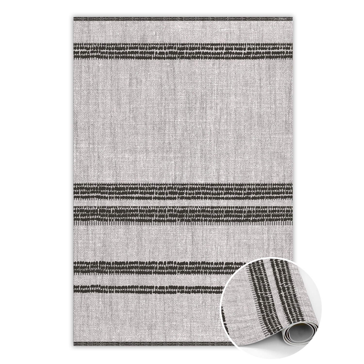 Covor de vinil, PVC, Gri in linii, Gri, 120 cm x 180 cm ...