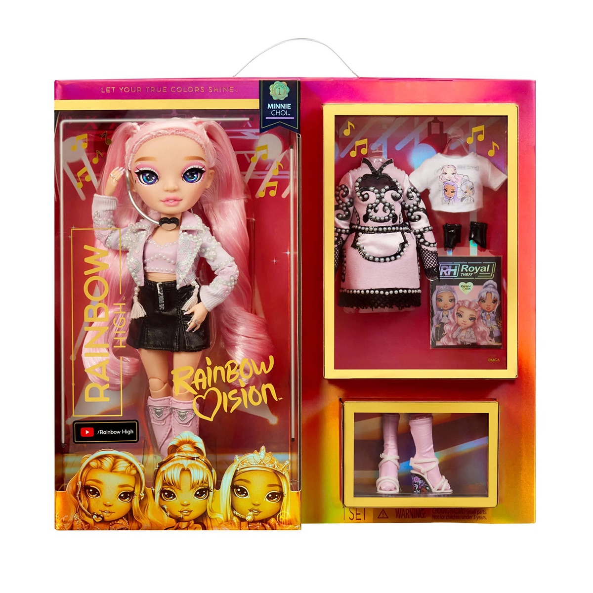 Papusa Rainbow High, Minnie Choi, Royal Three K−Pop, cu accesorii, 28 ...