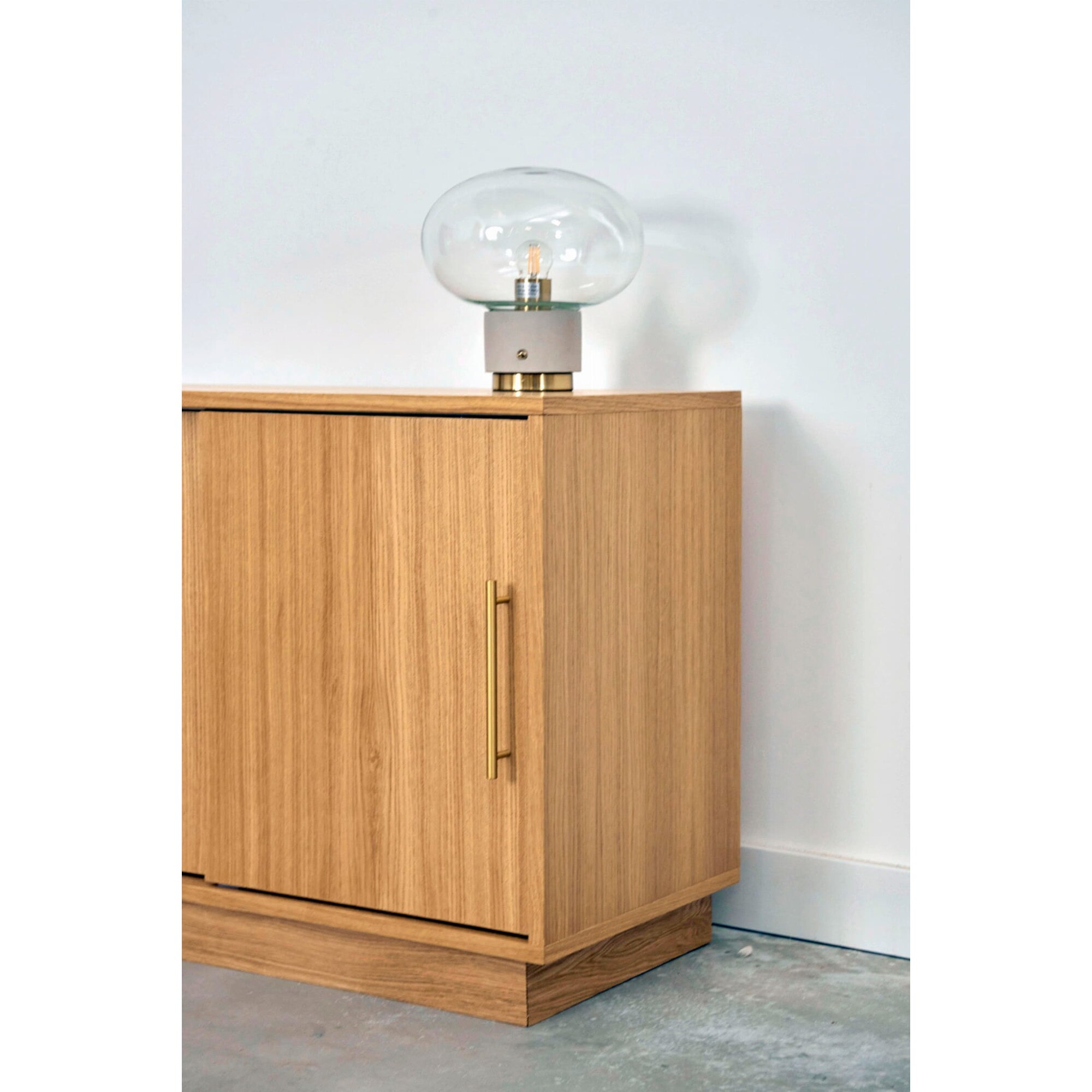 Dulap usi glisante, STIPA, Furnir de stejar natural, Cu 2 rafturi ...