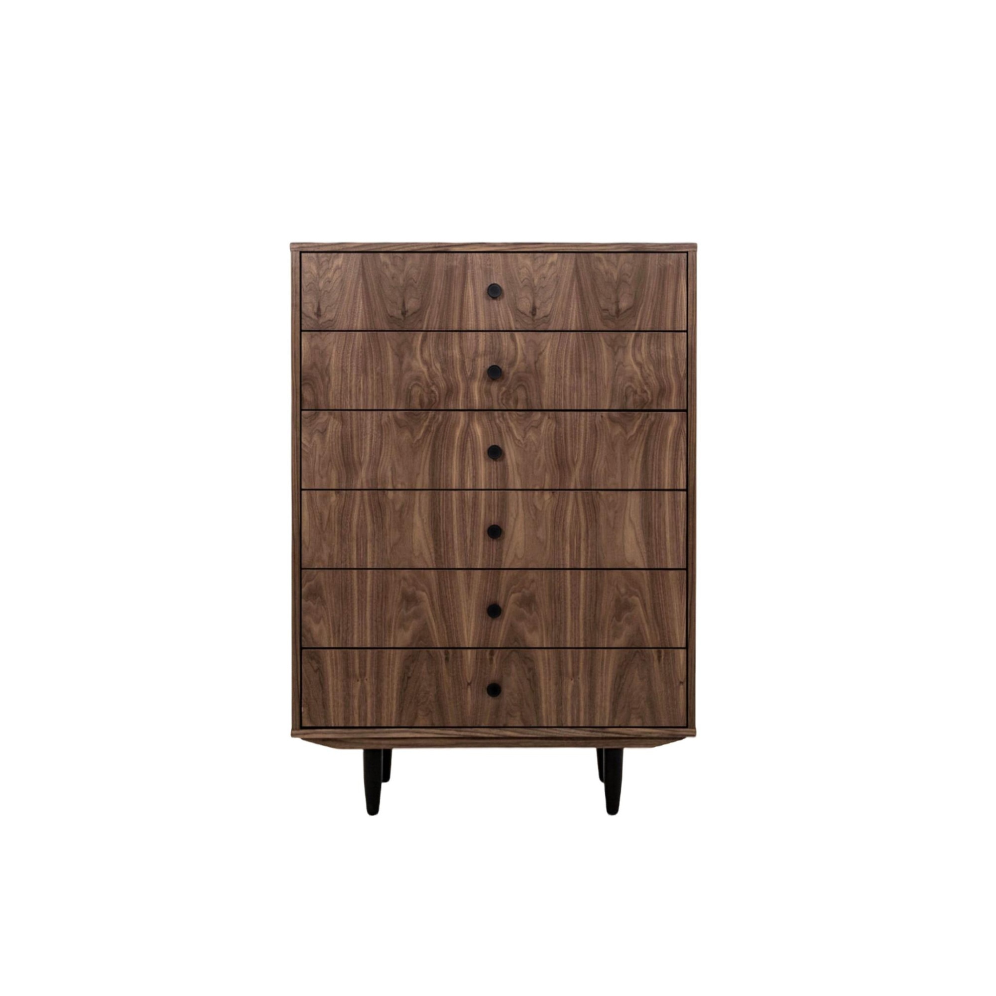 Comoda inalta clasica, STIPA, Furnir de nuc american, Cu 6 sertare ...