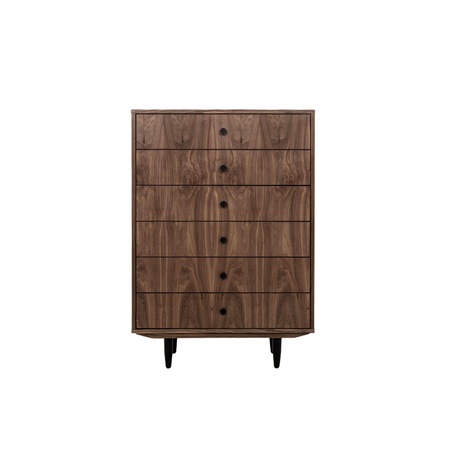 Comoda inalta clasica, STIPA, Furnir de nuc american, Cu 6 sertare ...