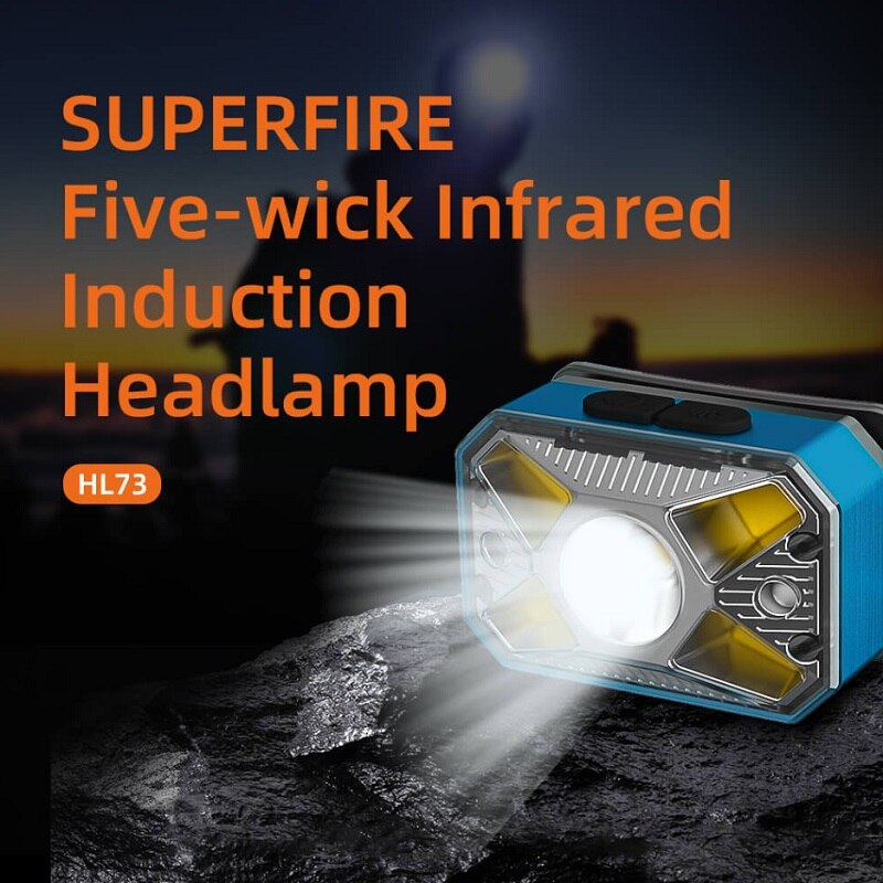 Lanterna frontala SupFire HL73, 450 lm, LED, 2x5W, 1200 mAh, incarcare ...