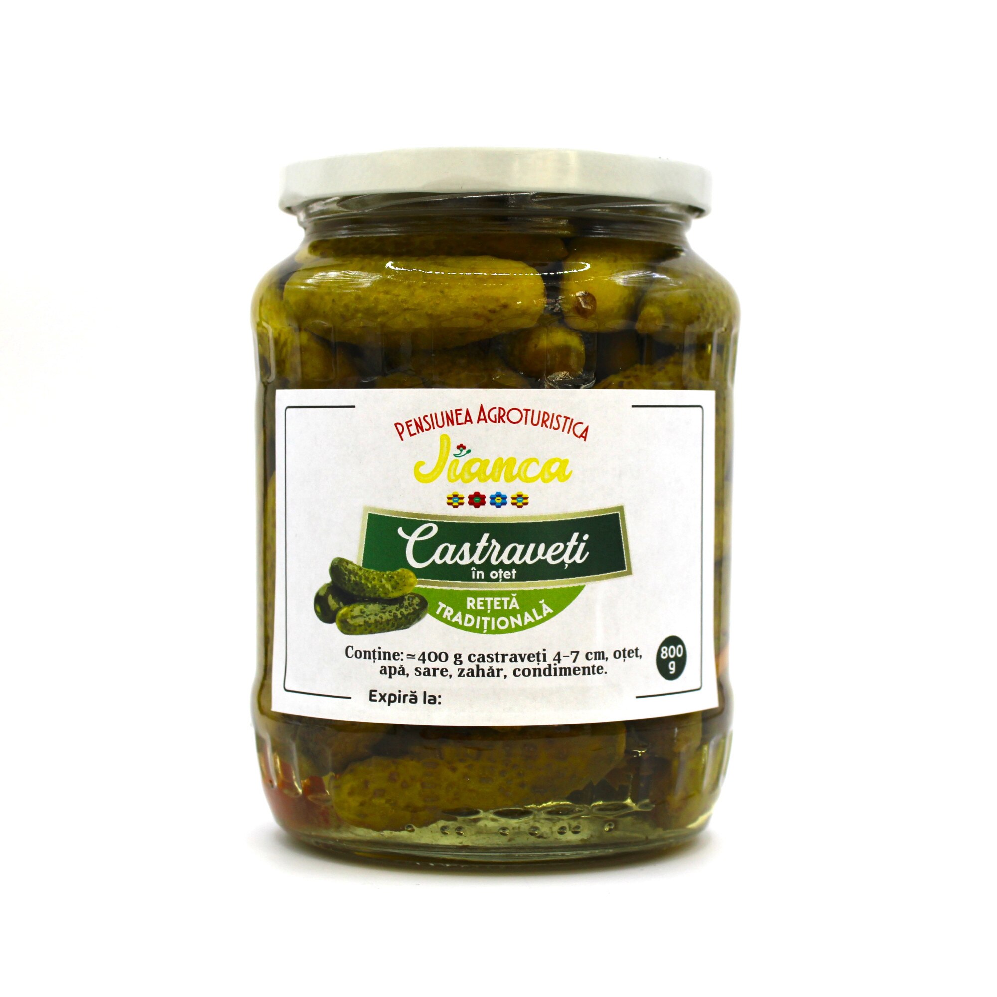 Castraveti Cornichon murati in otet, lungime 4-7 cm, borcan 800 ml ...