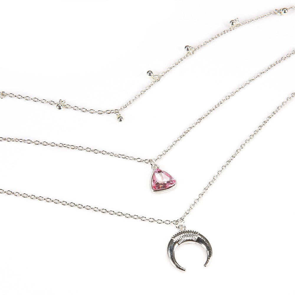 Lantisor Pink Crescent, Visages, Argintiu, Aliaj Metalic - eMAG.ro