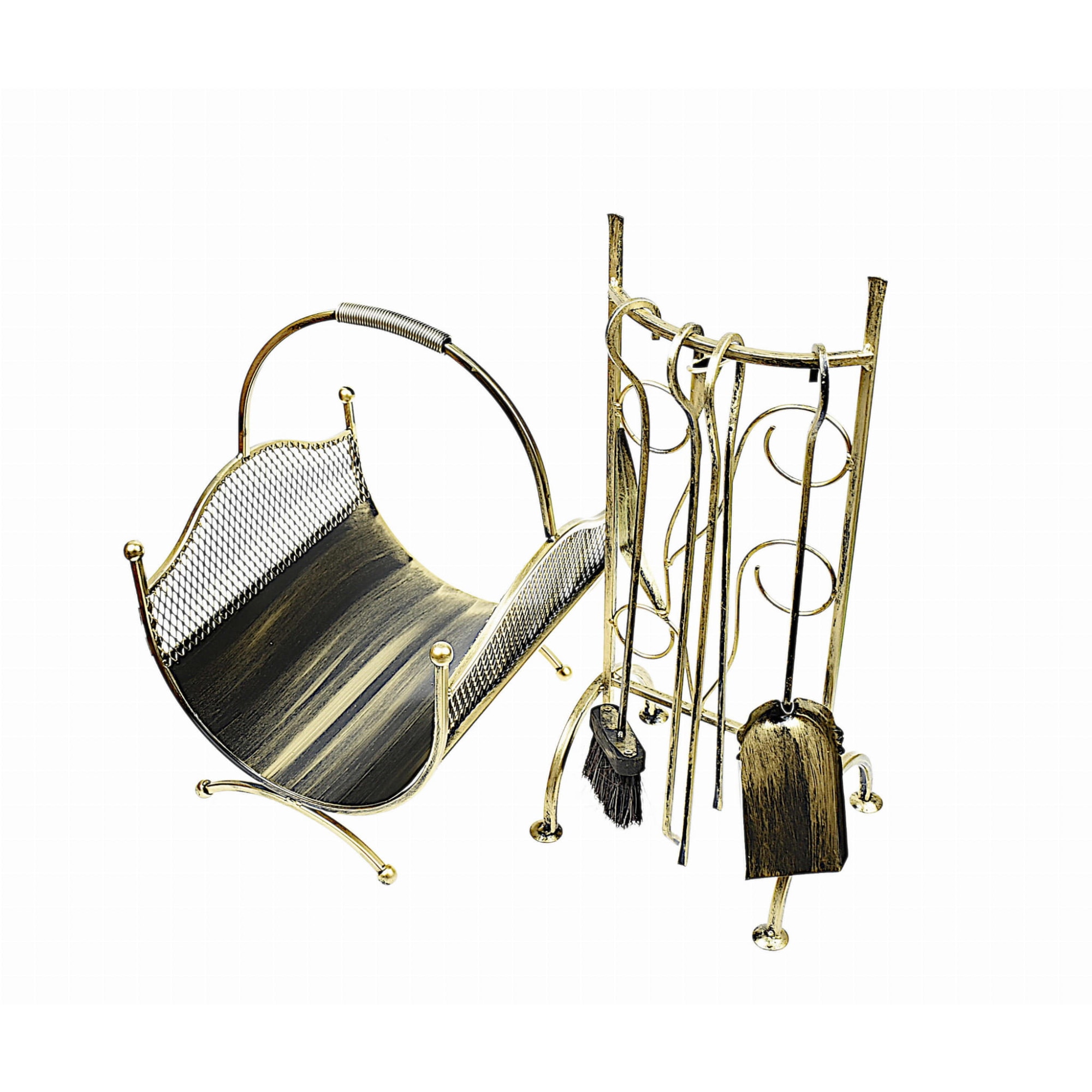 Set pentru semineu, Dixiestore, Cu suport, Auriu, nr 1941 - eMAG.ro