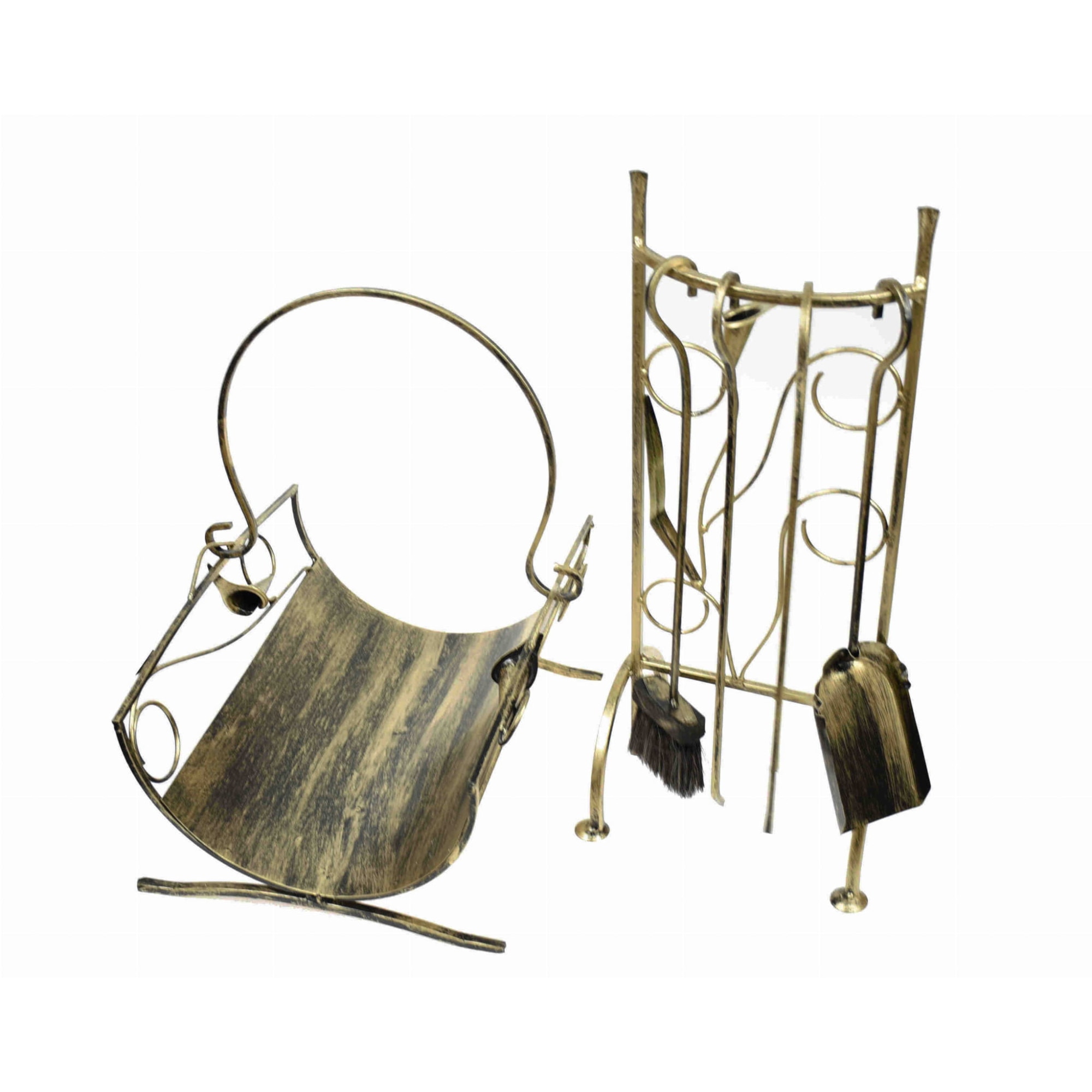 Set pentru semineu, Dixiestore, Cu suport, Auriu, nr 1935 - eMAG.ro