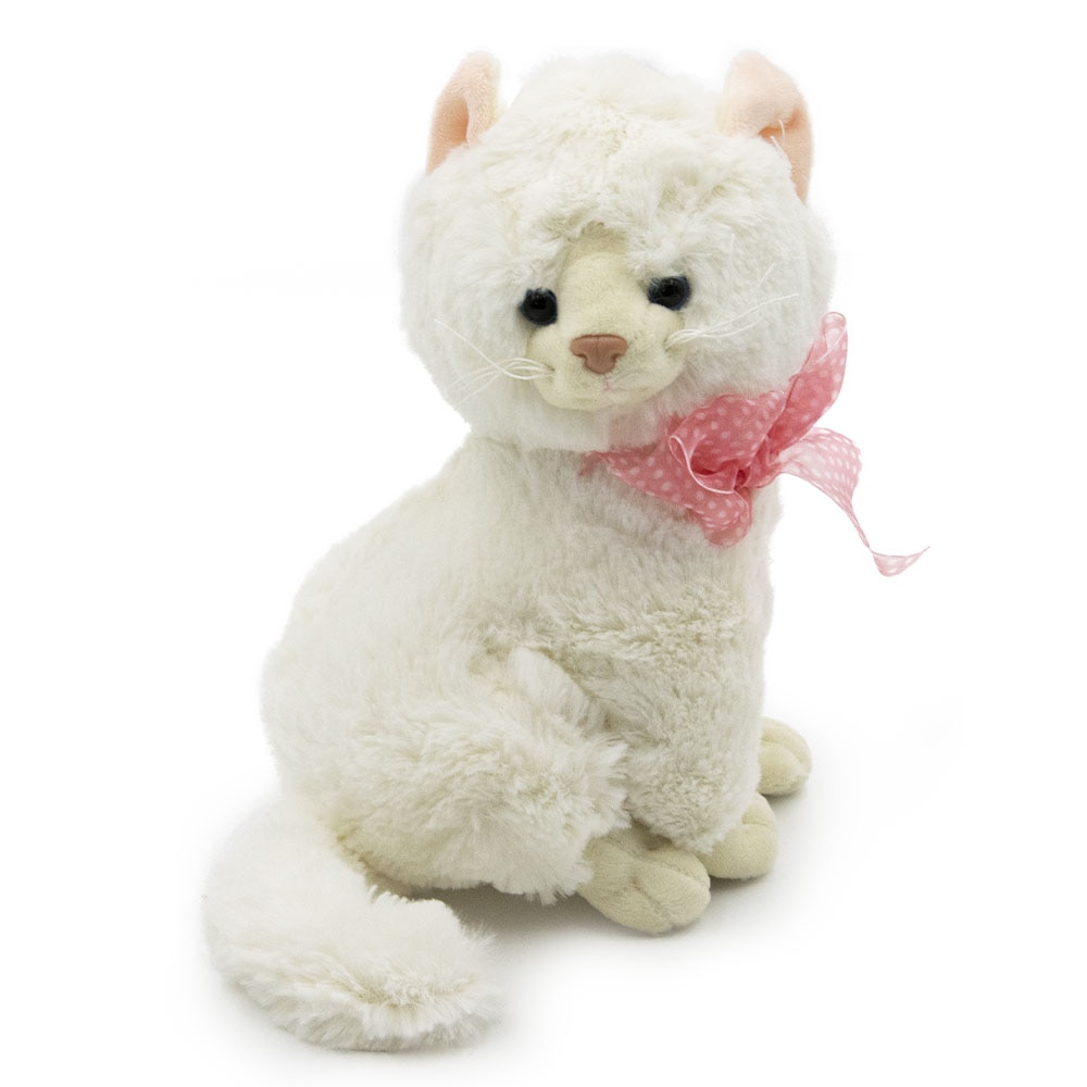 Plüss cica, fehér - 20 cm - eMAG.hu