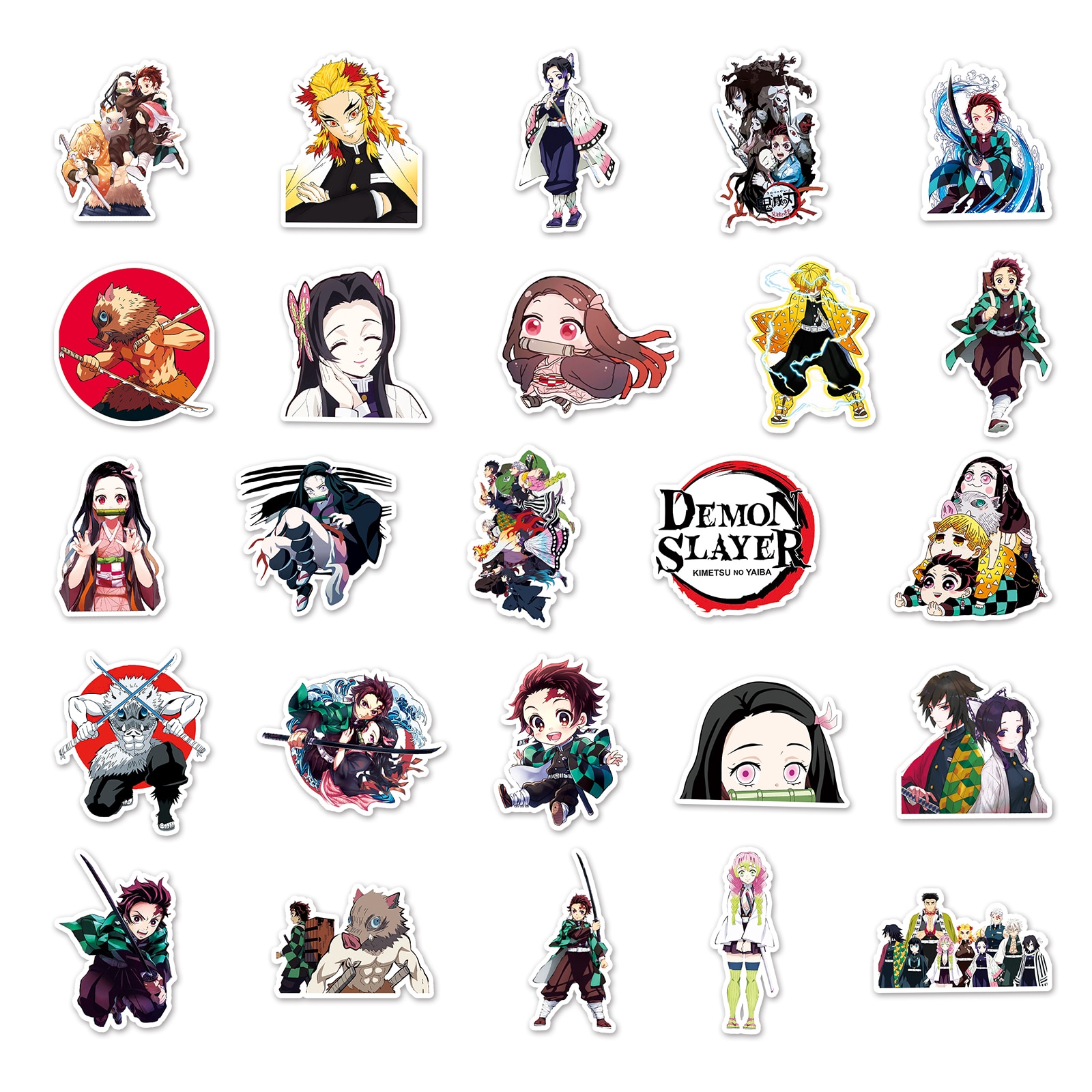 Set 50 stickere Demon Slayer, PVC, Multicolor - eMAG.ro
