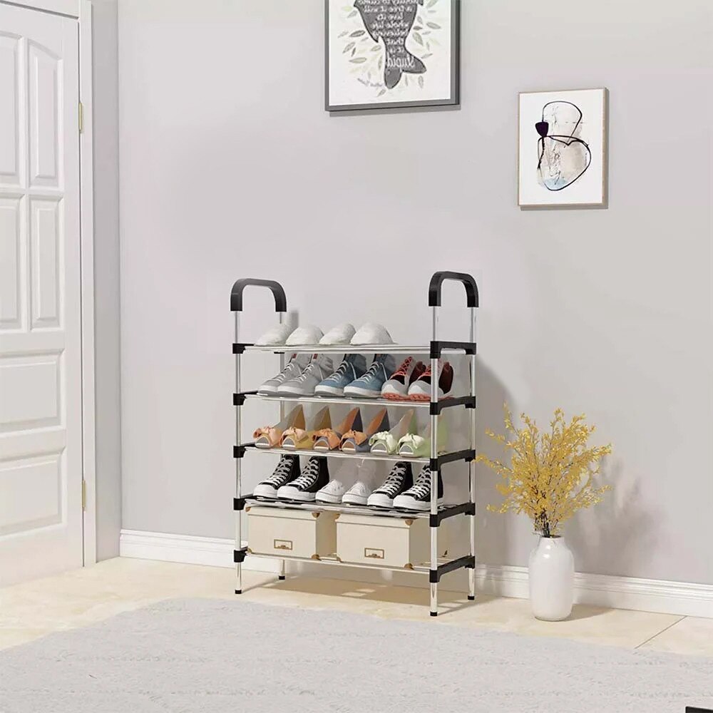 Pantofar cu 5 rafturi pentru incaltaminte, metal si plastic, 60 x 30 x ...