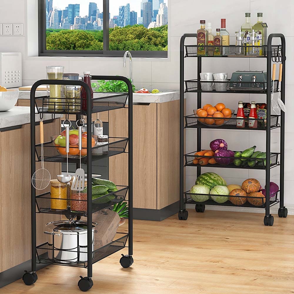 Organizator universal cu 4 rafturi - cosuri metalice, 85 x 44 x 27 cm ...