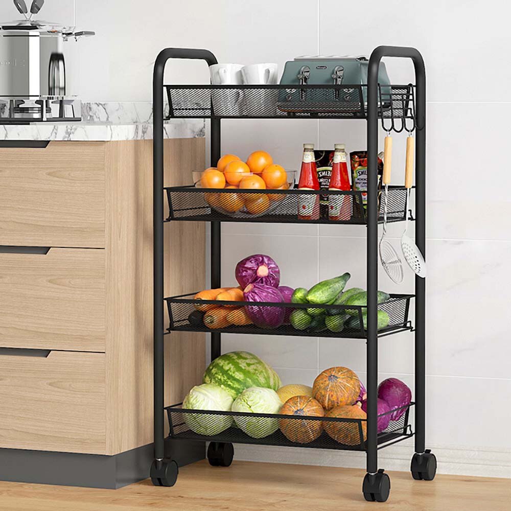 Organizator universal cu 4 rafturi - cosuri metalice, 85 x 44 x 27 cm ...