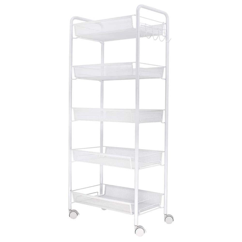 Organizator universal cu 5 rafturi - cosuri metalice, 44 x 26 x 104 cm ...