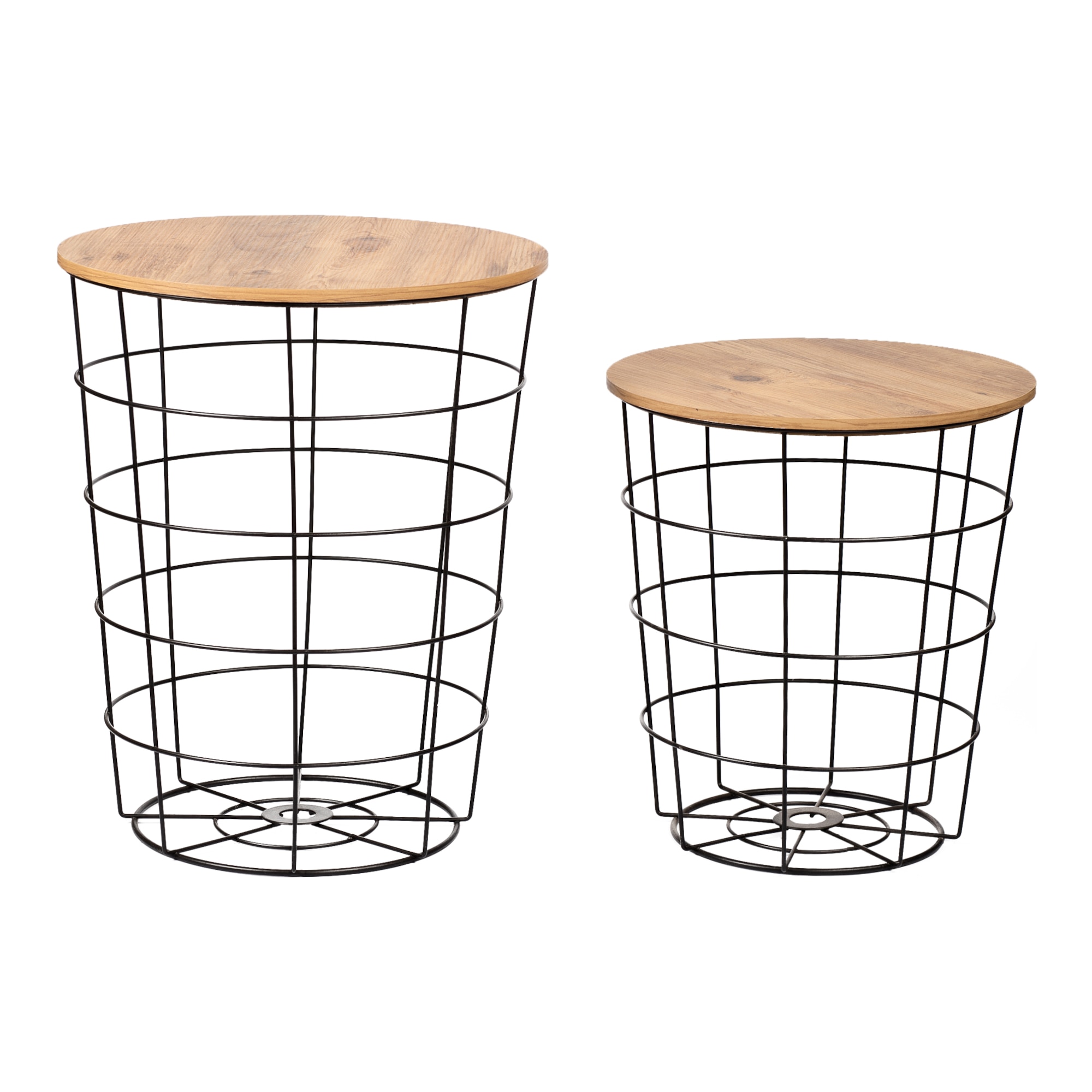 Set 2 cosuri metalice, en.casa, Hundested, 53 cm, 42,5 cm, metal, mdf ...