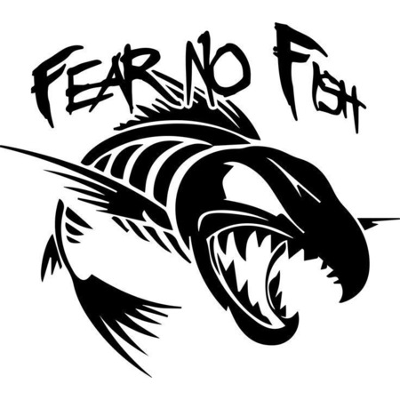 Sticker, Fear no Fish, Negru, 20cm - eMAG.ro