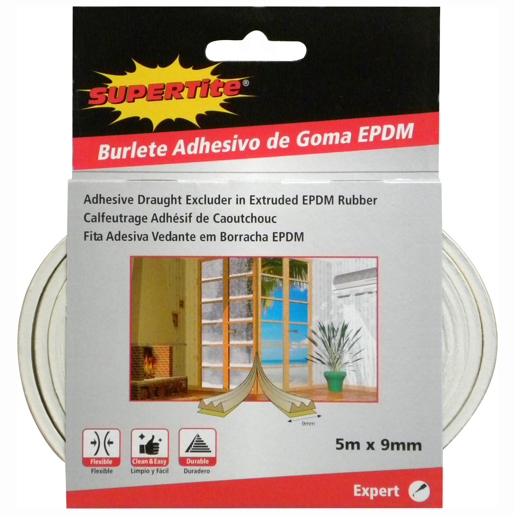 Banda izolatoare autoadeziva cauciuc EPDM Supertite, 5m x 9mm - eMAG.ro