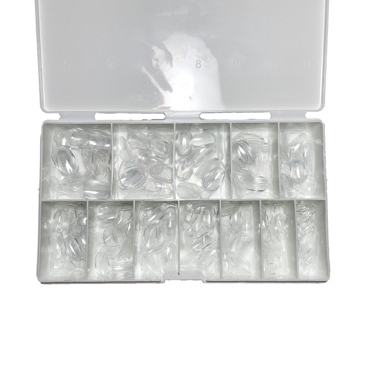 Tips din soft gel pentru unghii, jellí, Round, S, transparente, 600buc ...