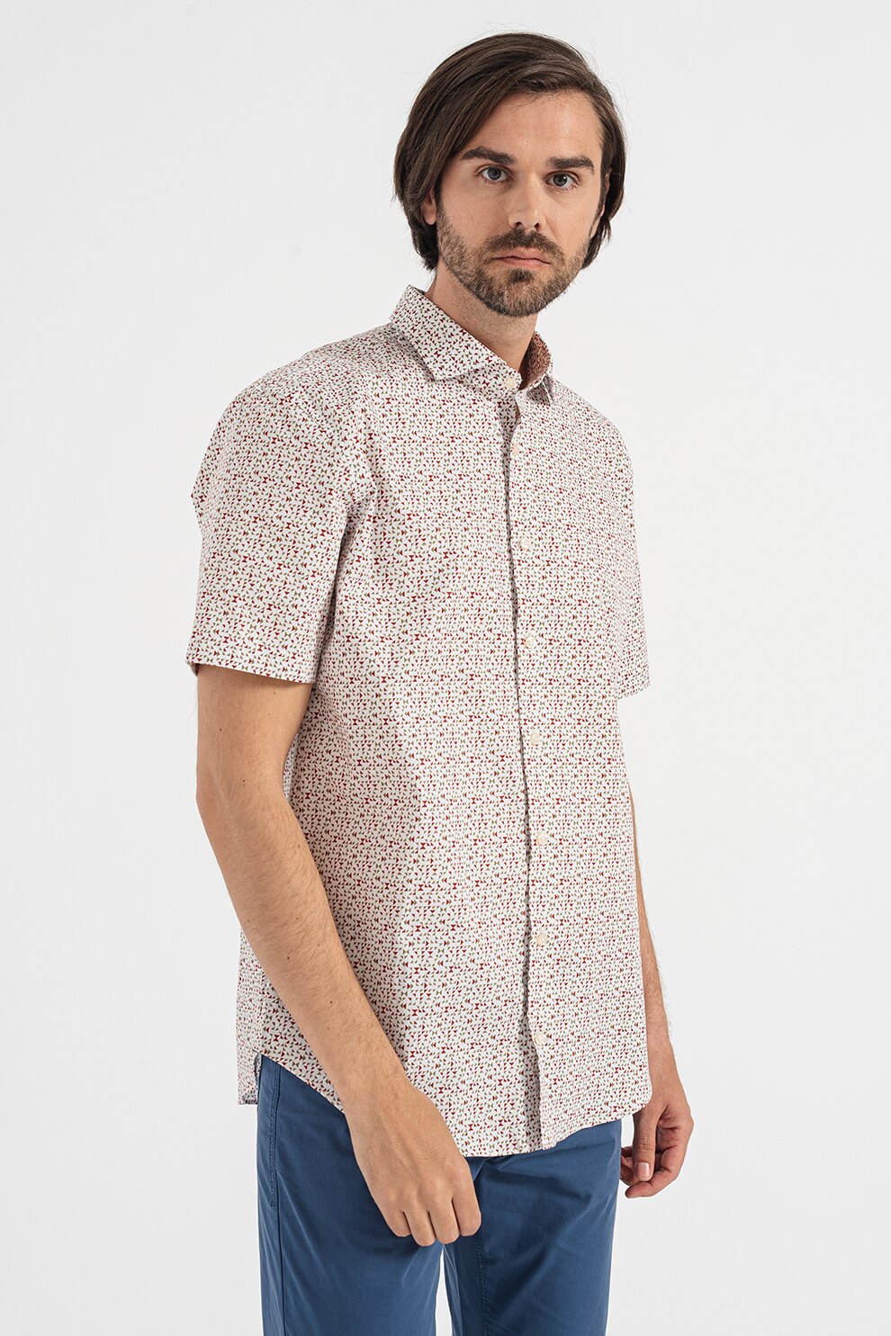 Pierre Cardin, Camasa cu maneci scurte si imprimeu geometric - eMAG.ro
