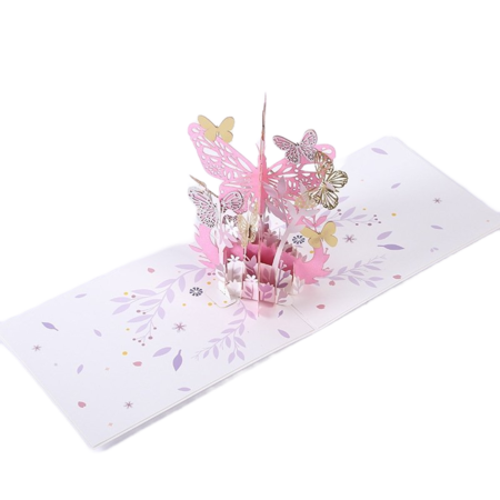 Felicitare 3D Pop-up, Fluturi delicati, Moments, Multicolor - eMAG.ro