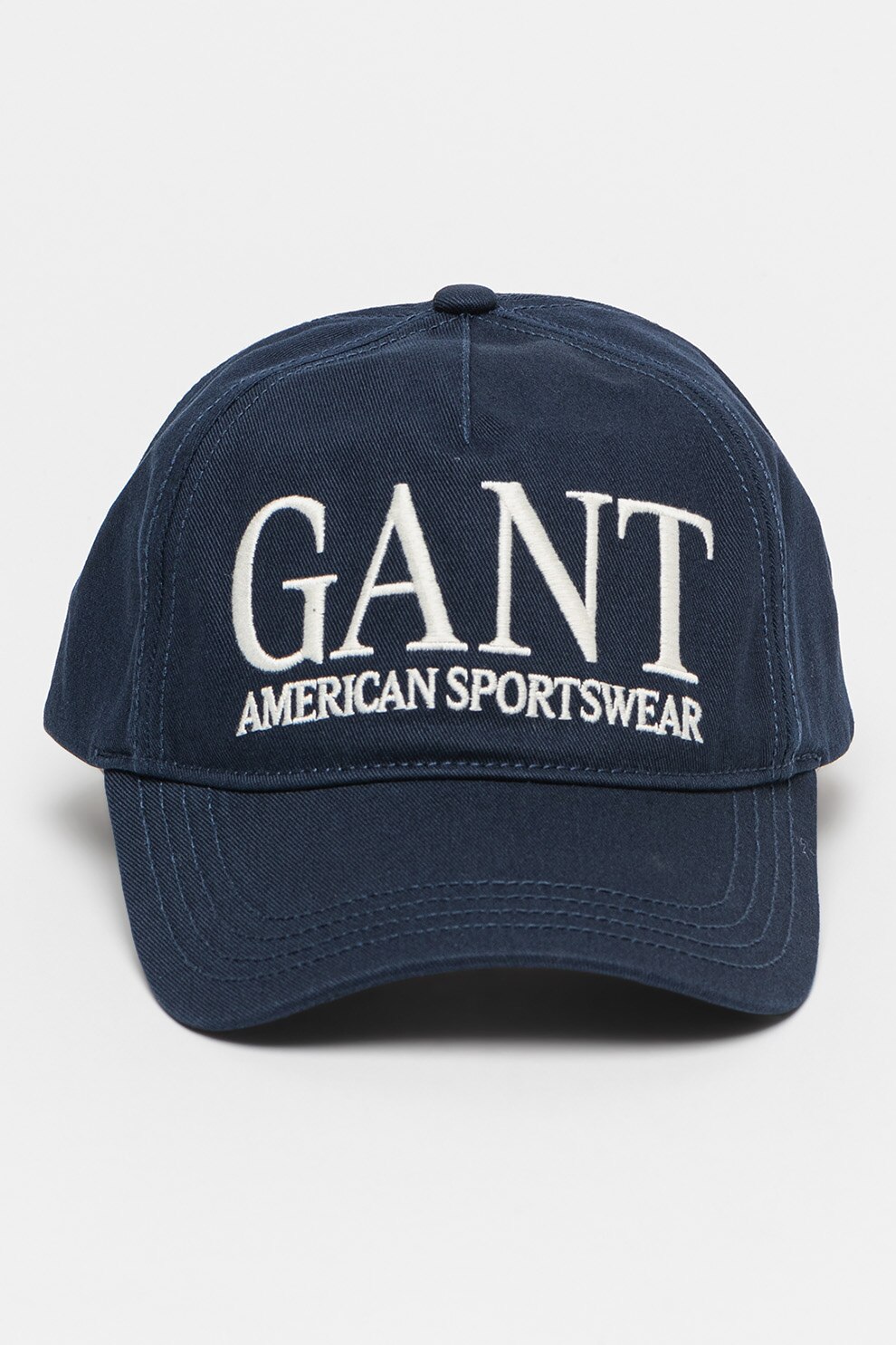 Gant, Sapca de bumbac cu logo brodat, Alb, Albastru marin - eMAG.ro