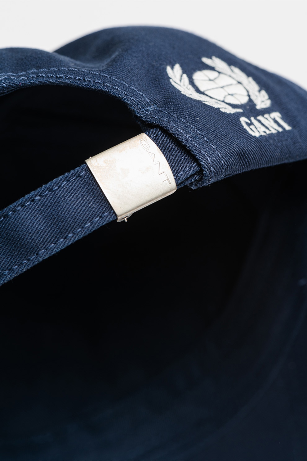 Gant, Sapca de bumbac cu logo brodat, Alb, Albastru marin - eMAG.ro