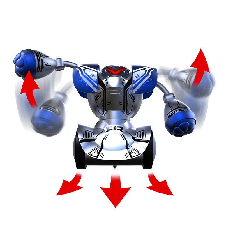 Set 2 roboti luptatori cu 2 telecomenzi, Silverlit YCOO Robo Kombat, 5 ...