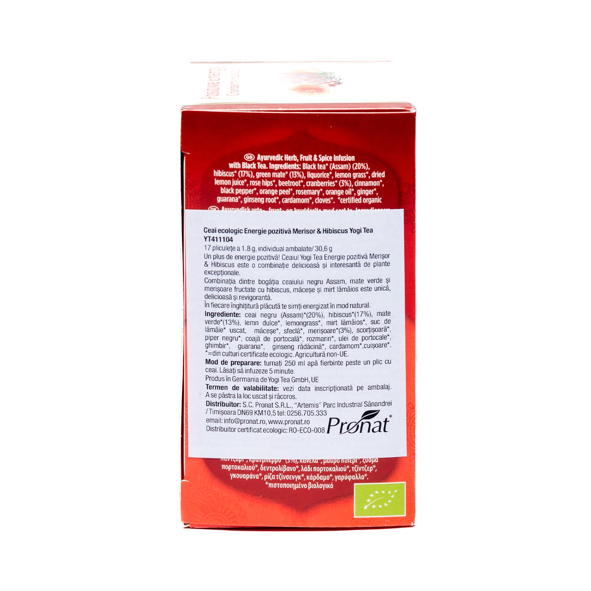 Ceai Energie pozitiva Merisor & Hibiscus, Yogi Tea, 30.6 g - eMAG.ro