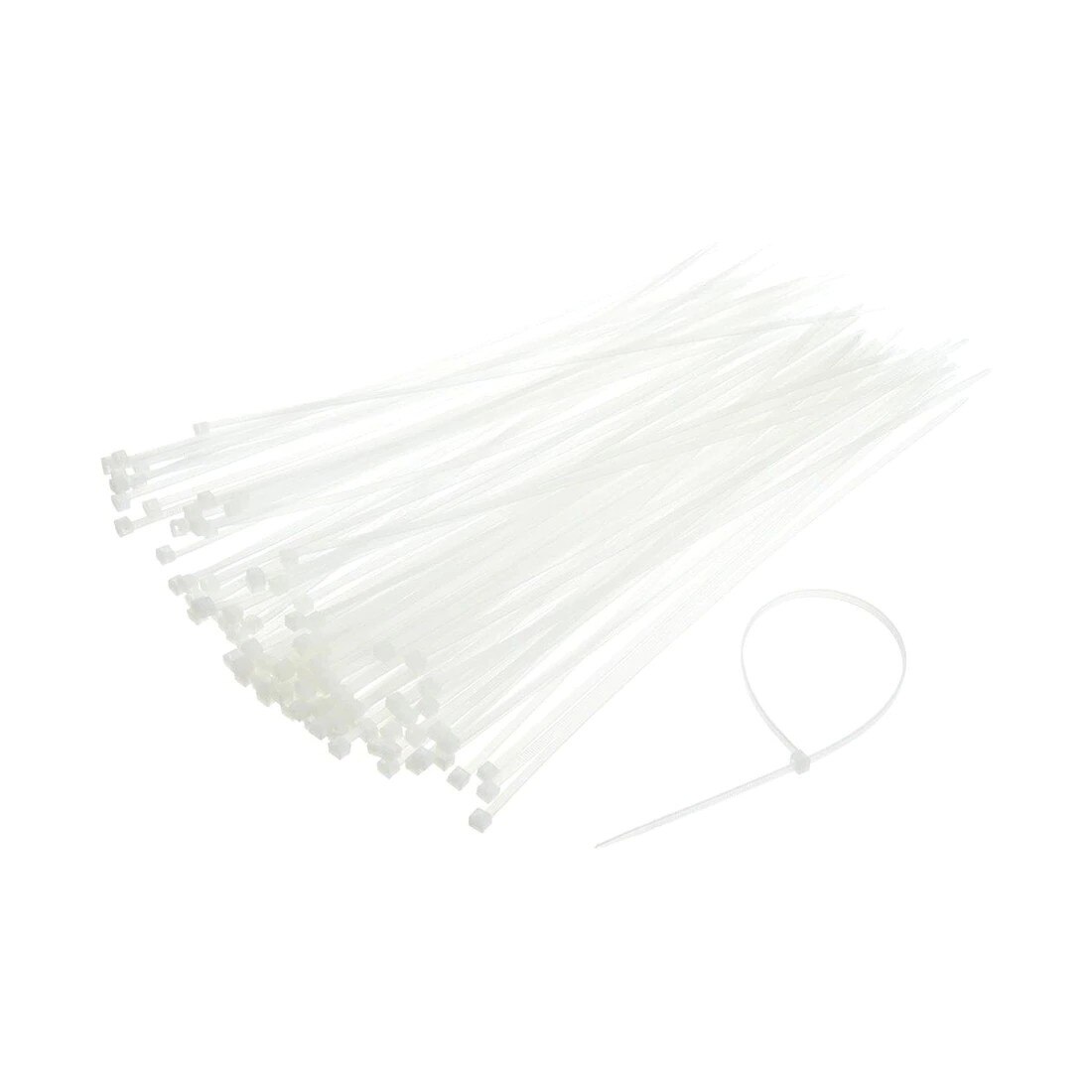 Set 100 Buc Soricei - Coliere de plastic, 100 mm x 3 mm, poliamida, Alb ...