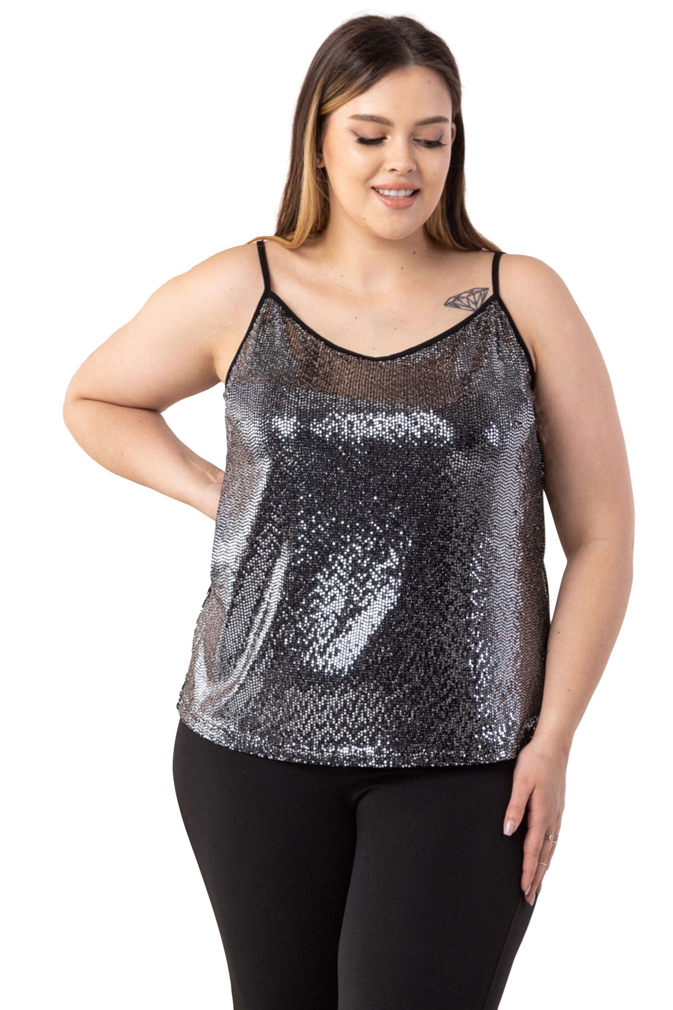 Maiou elegant dama, Karko, Poliester/Elastan, Argintiu, 38/40 - eMAG.ro