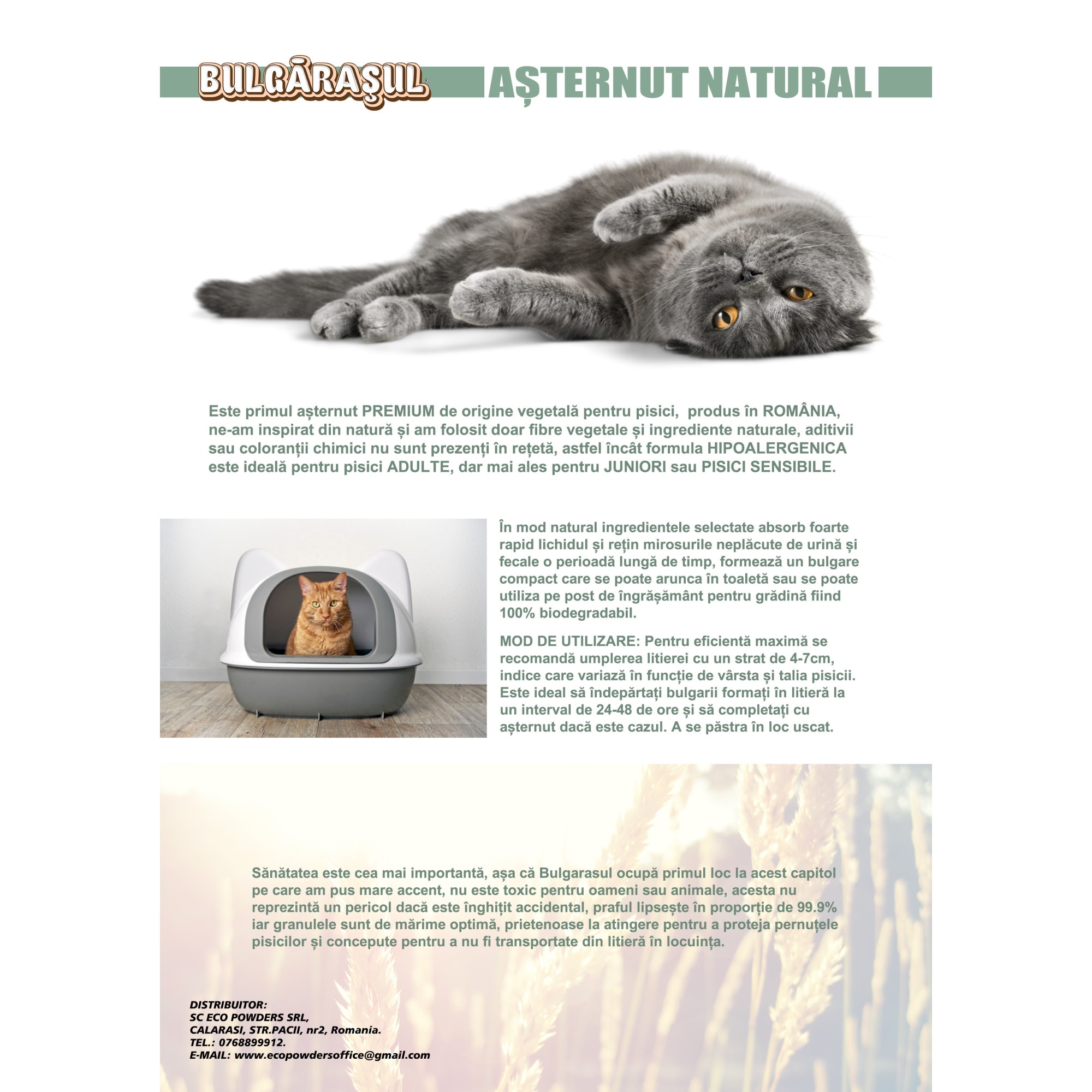 Asternut igenic pentru pisici tofu, cocktail mix 40L - eMAG.ro