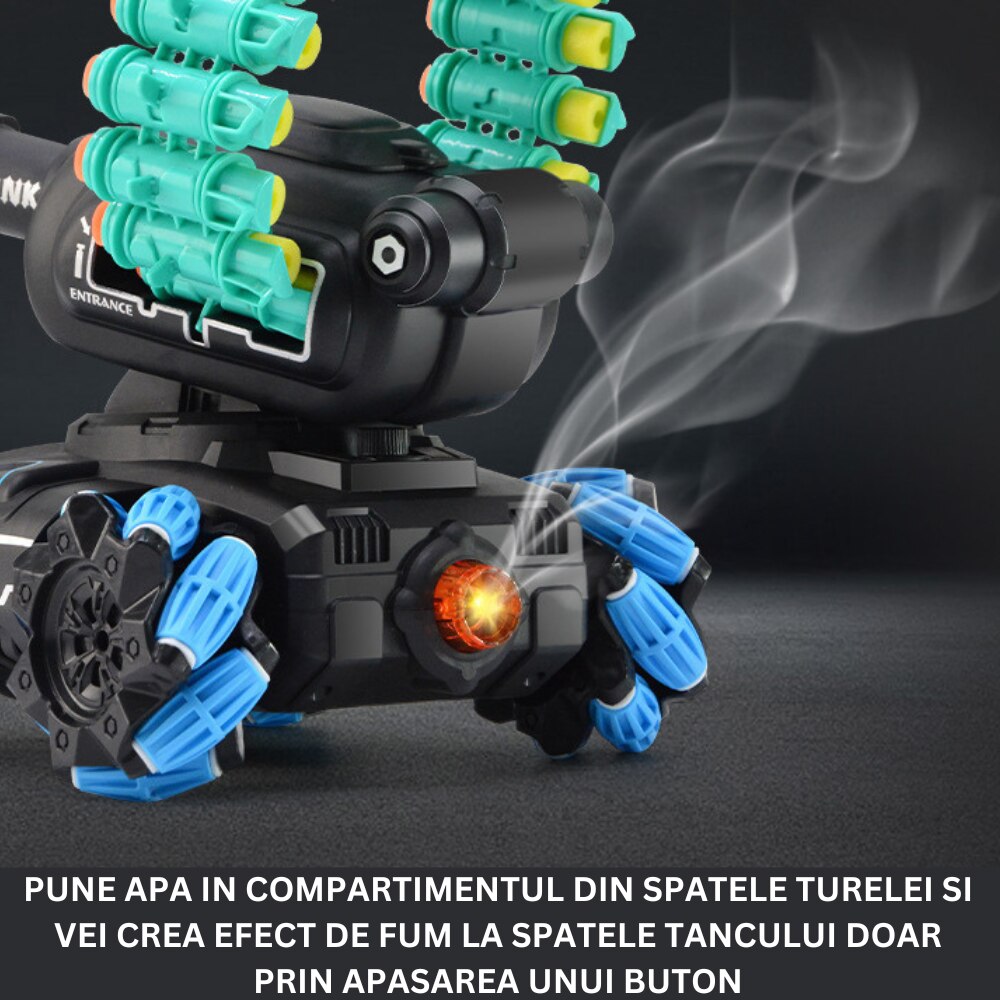 Tanc de jucarie AlexVerity cu telecomanda, proiectile moi din spuma, 4 ...