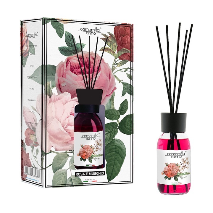 Difuzor de Camera, "Camomilla Torino", Rosa e Muschio, 125ml, Linea ...