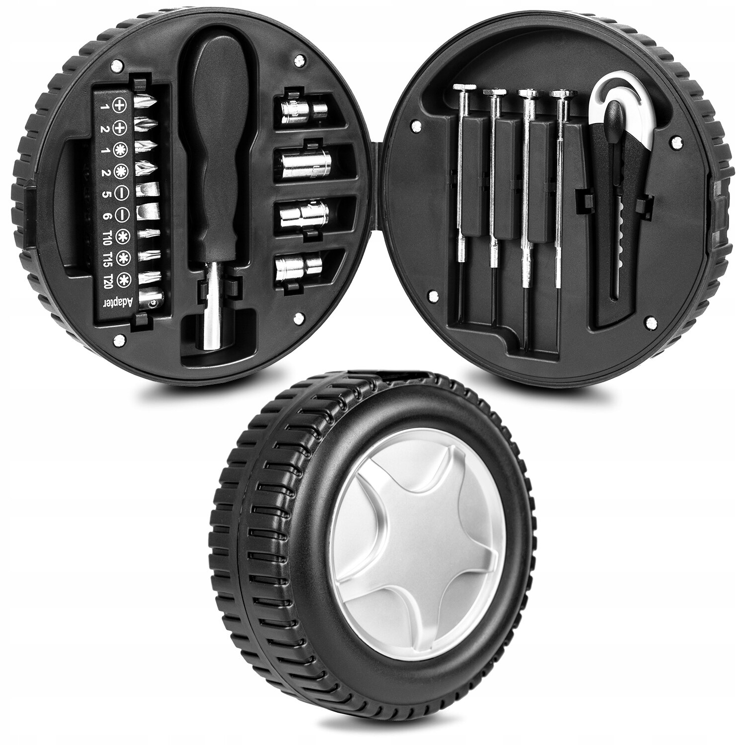 Trusa de scule, in forma de anvelopa, 21 de elemente, 13.5x6cm - eMAG.ro