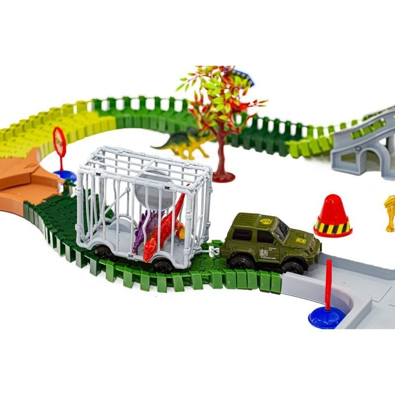 Pista masini de curse, Model parc dinozauri, Multicolor - eMAG.ro