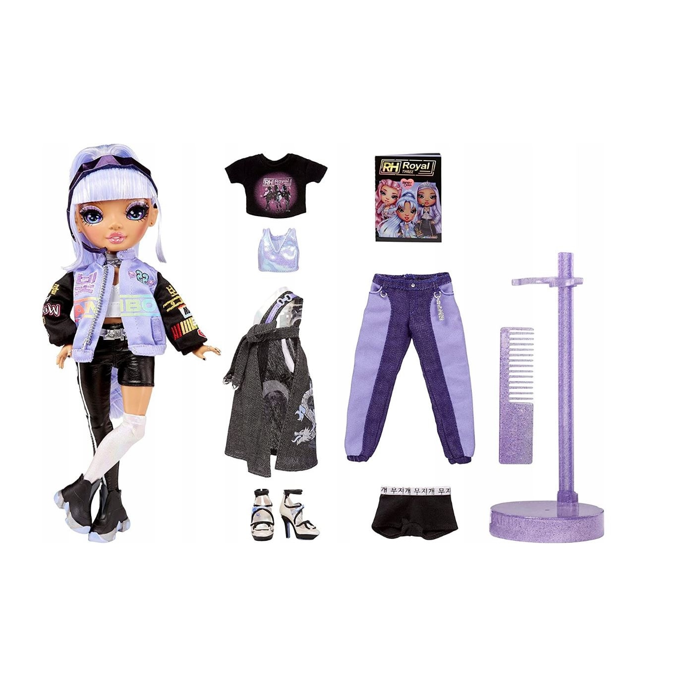 Papusa Rainbow High, Fashion Vision Royal Tessa Park cu 2 tinute, 28cm ...