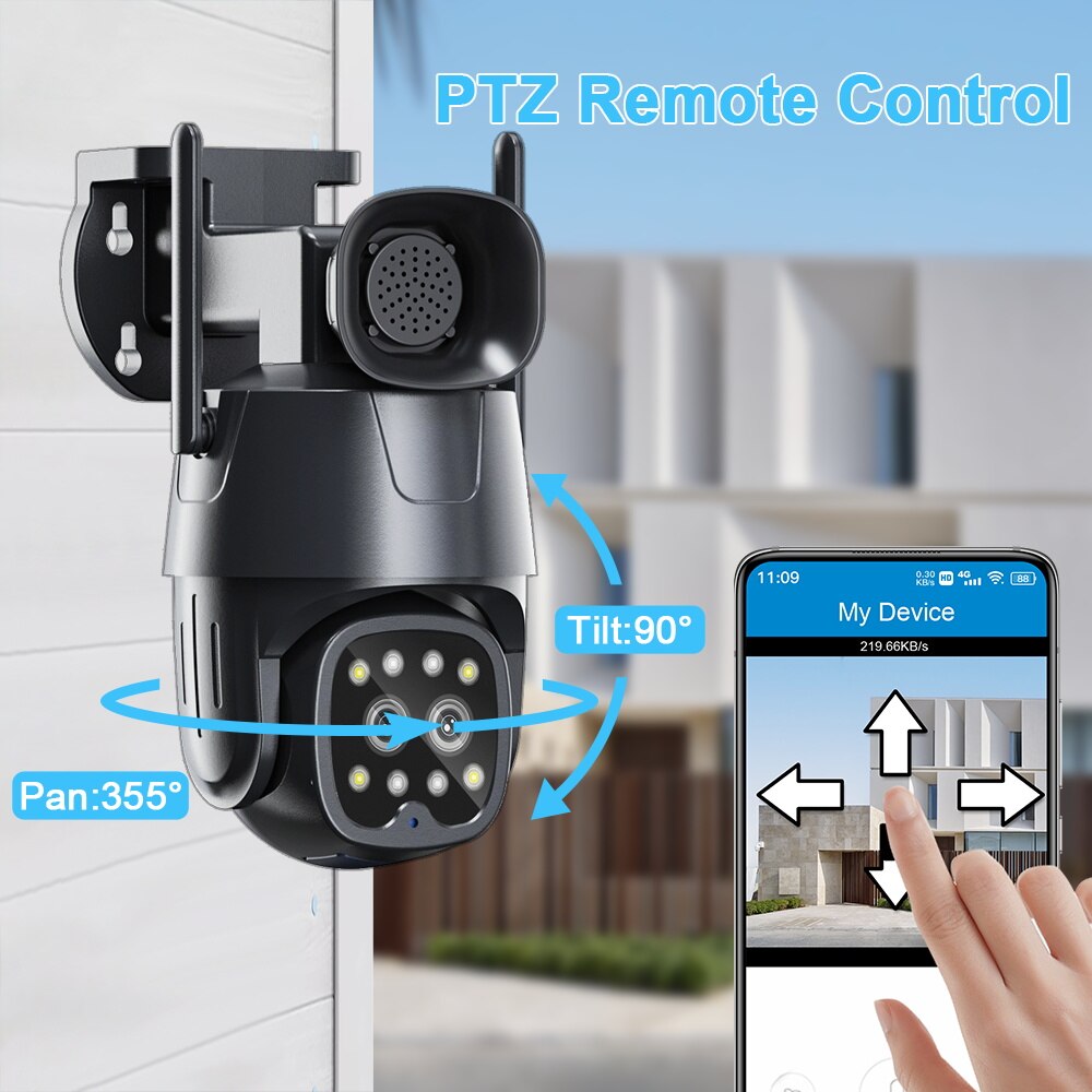 Camera de supraveghere inteligenta EVKVO DOY2-WiFi, fara fir, lentila ...