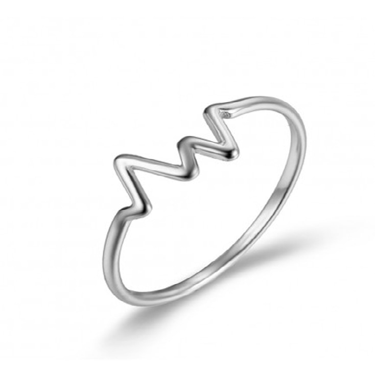 Inel dama, Buganto, Model valuri, Argint 925/placat cu rodiu, Masura 6 ...