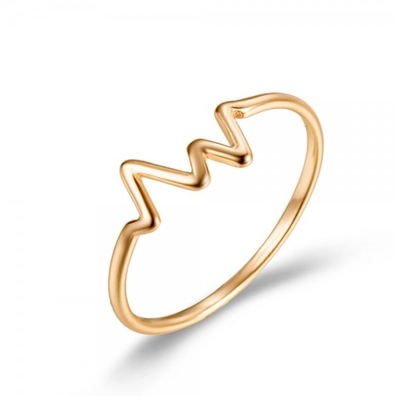 Inel de argint, BUGANTO, Model- Valuri, Placat cu aur 18k, Auriu - eMAG.ro