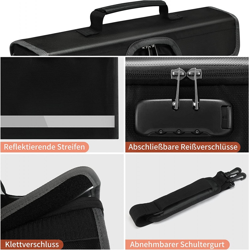 Geanta pentru documente HyFanStr, negru, 29 x 8 x 38 cm - eMAG.ro