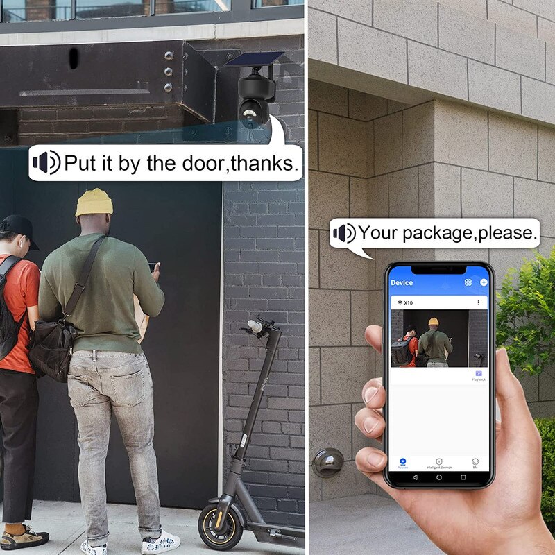 Camera de supraveghere video, EVKVO RBX-S30-WiFi cu panou solar, retea ...