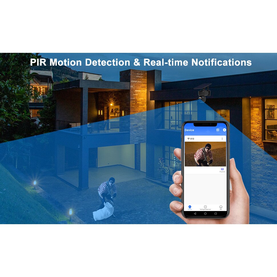 Camera de supraveghere video, EVKVO RBX-S30-WiFi cu panou solar, retea ...