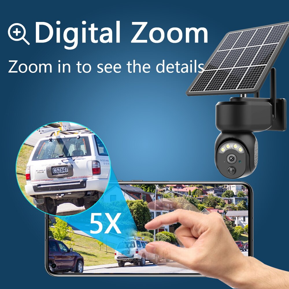 Camera de supraveghere video, EVKVO RBX-S30-WiFi cu panou solar, retea ...