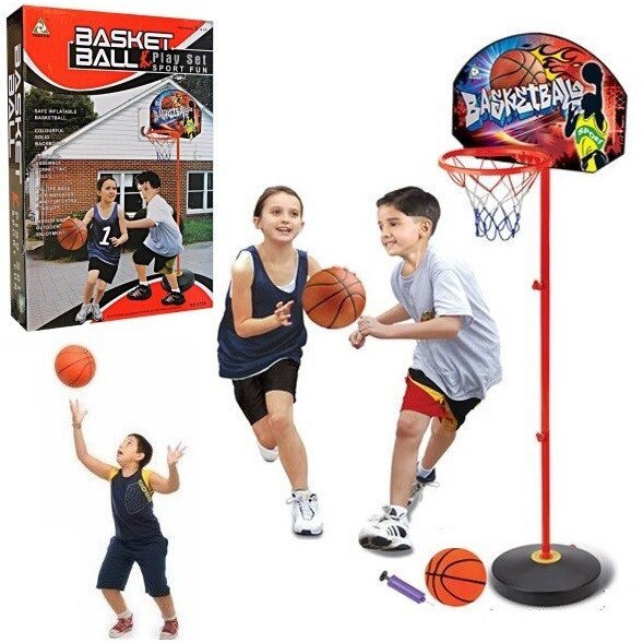 Set joc baschet cu minge si pompa, Nieznany, 115-158 cm, Multicolor ...